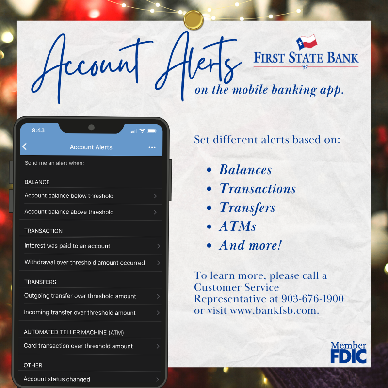 Holiday Mobile Banking Tips | First State Bank | Athens - Gun Barrel ...