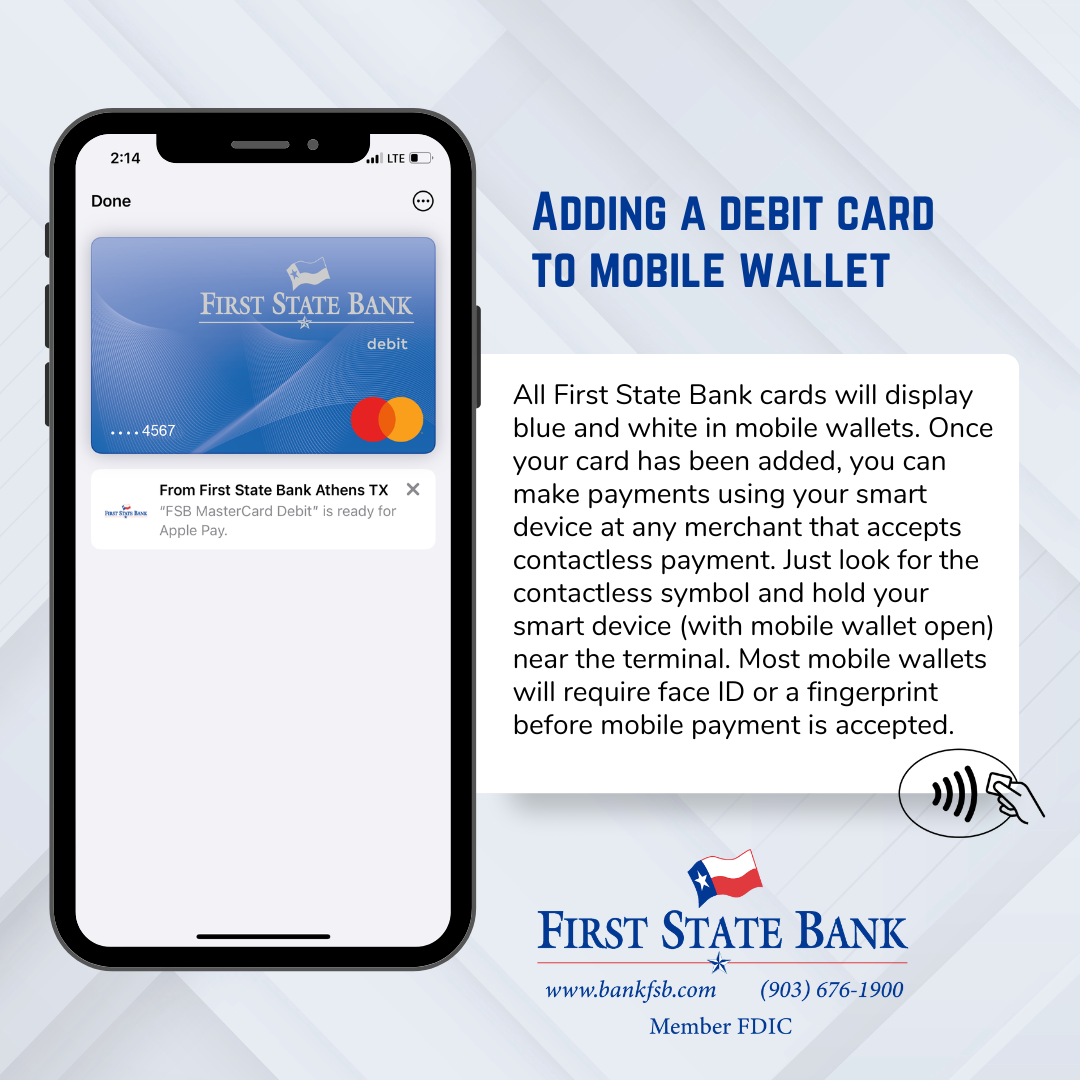 Adding Cards to Your Mobile Wallet | First State Bank | Athens - Gun ...
